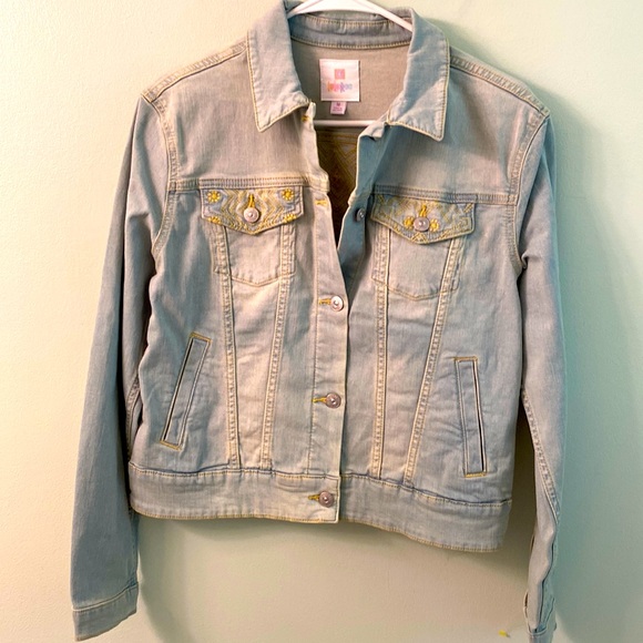LuLaRoe | Jackets & Coats | Nwt Lularoe Light Washed Embroidered Denim ...